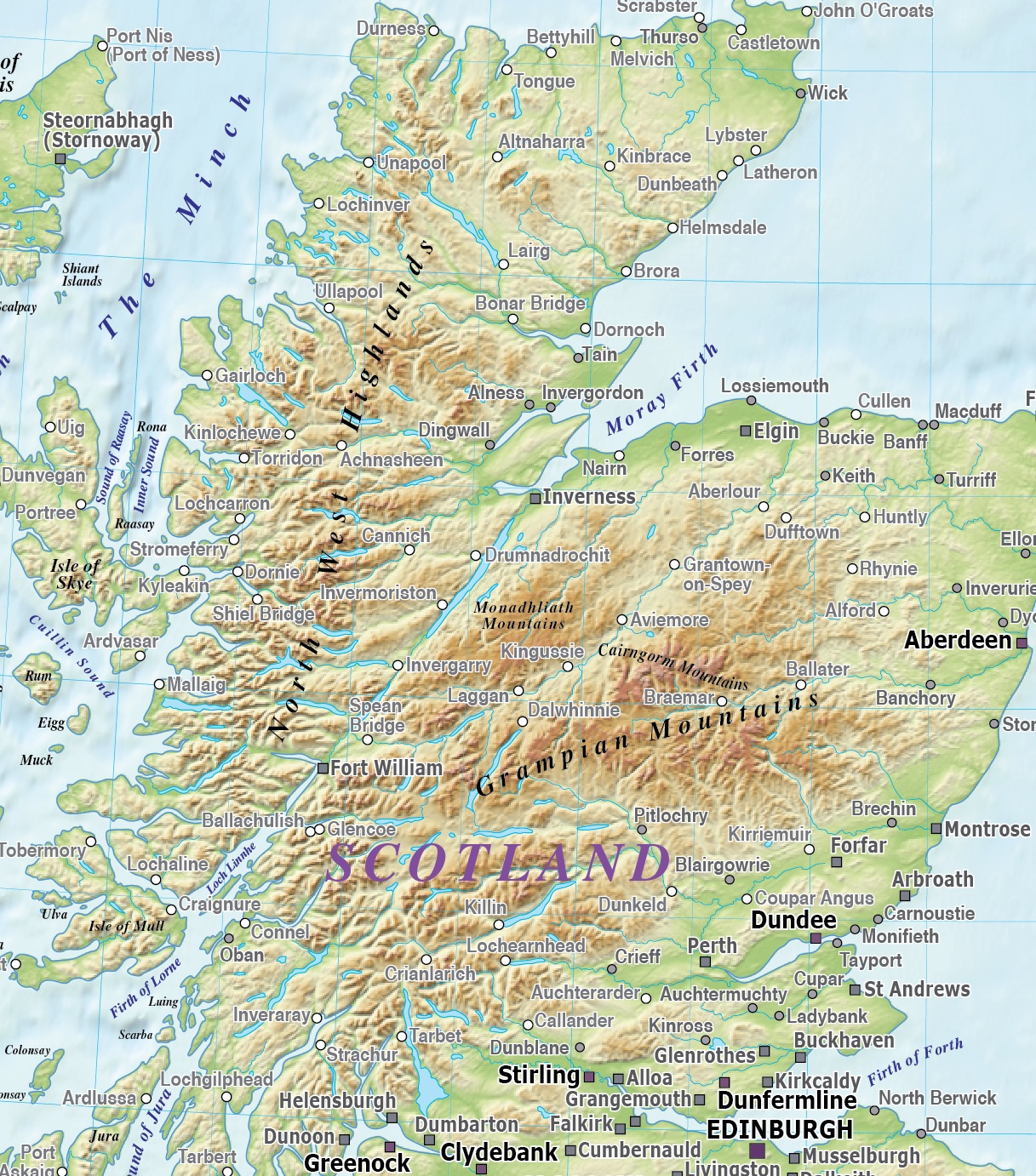 5M scale British Isles Country EZRead Regular Relief map 5M scale British Isles Country EZRead Regular Relief map