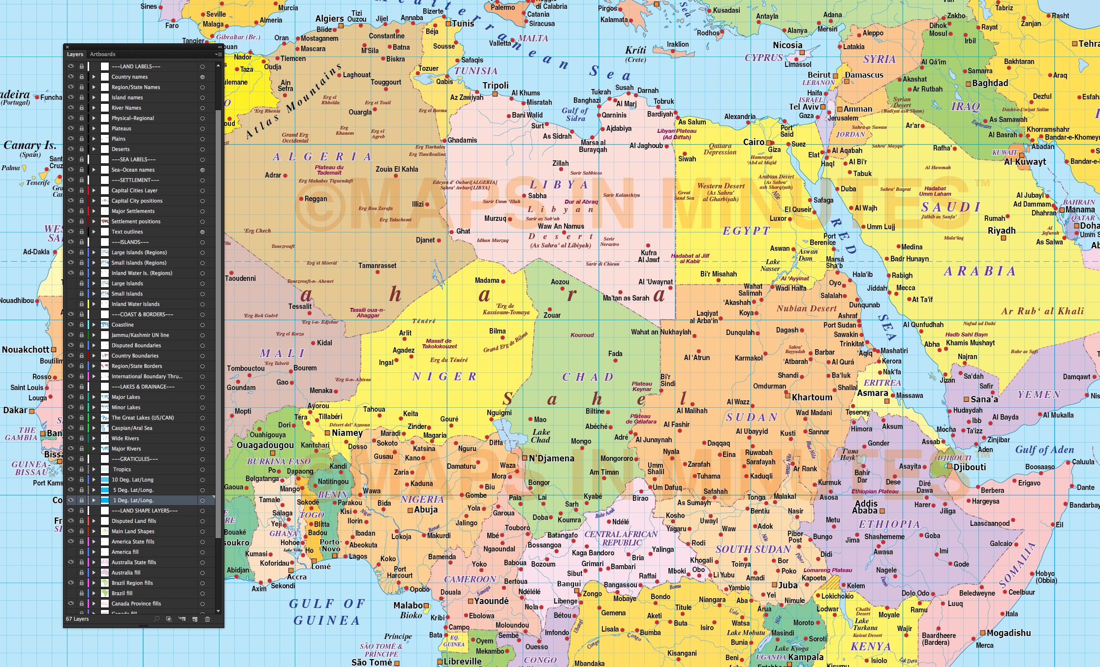 Digital Vector World Map Equirectangular Projection World Vector Map Uk Centric 10m Scale In