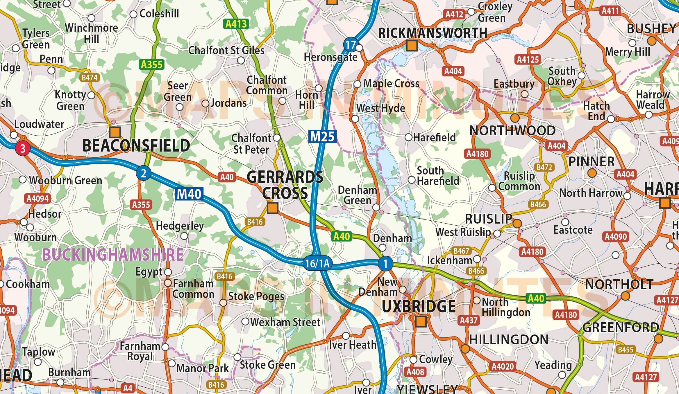 Digital Vector Map Of Greater London M25 With Roads 250k Scale In digital-vector-map-of-greater-london-m25-with-roads-250k-scale-in