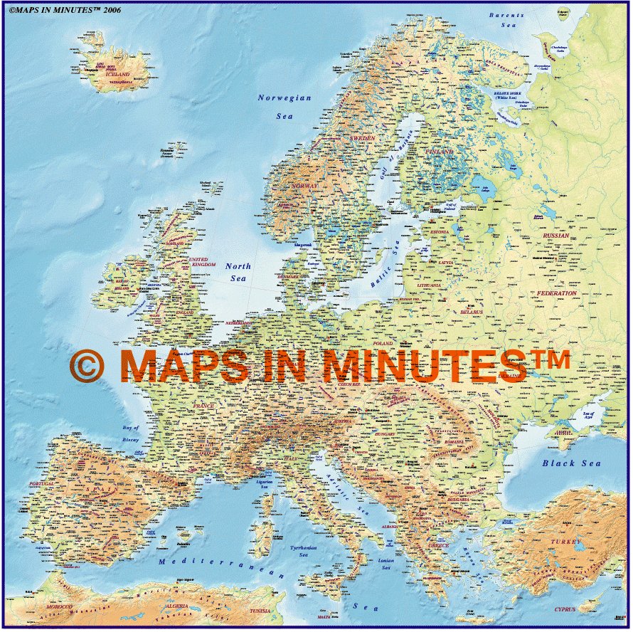 europe relief map in illustrator and freehand plus tiff relief background