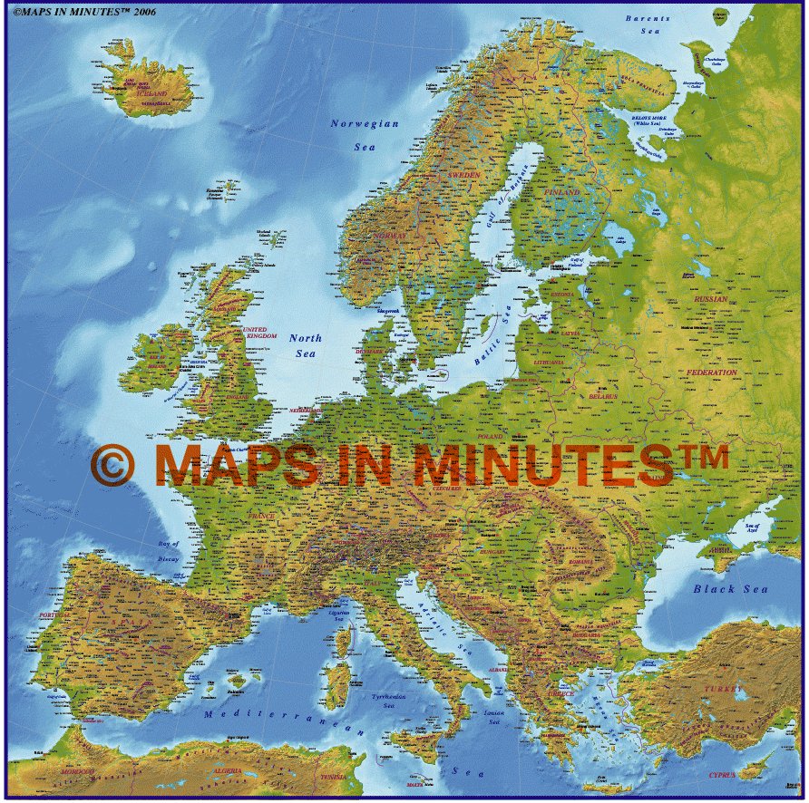 europe relief map in illustrator and freehand plus tiff relief background
