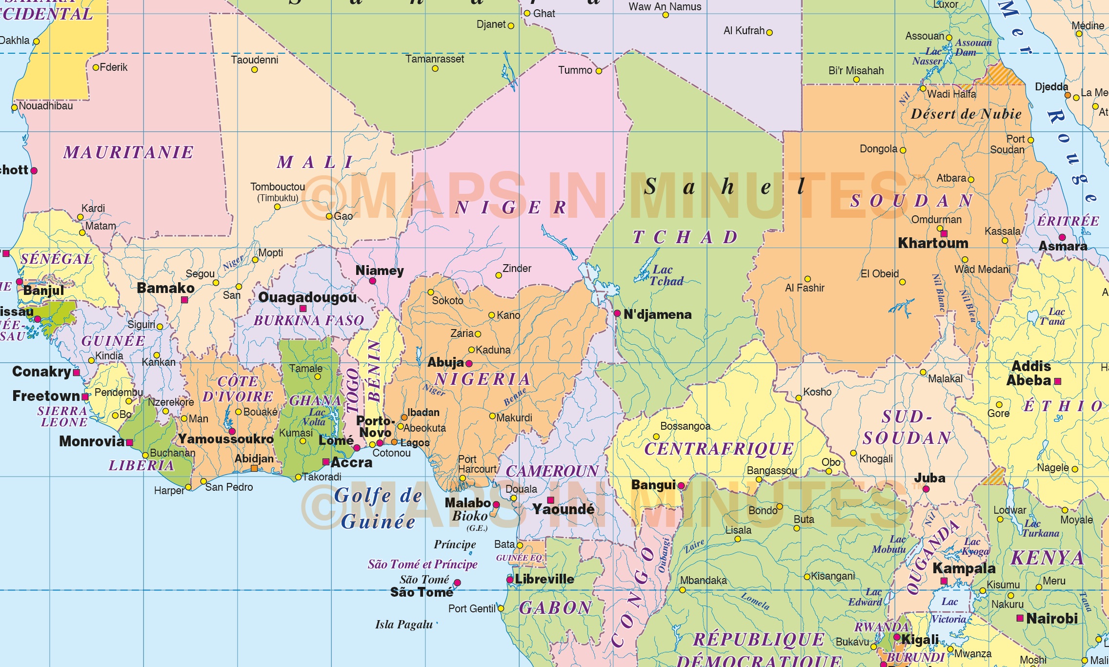 digital vector world map, Carte Française du Monde Politique, World Map ...