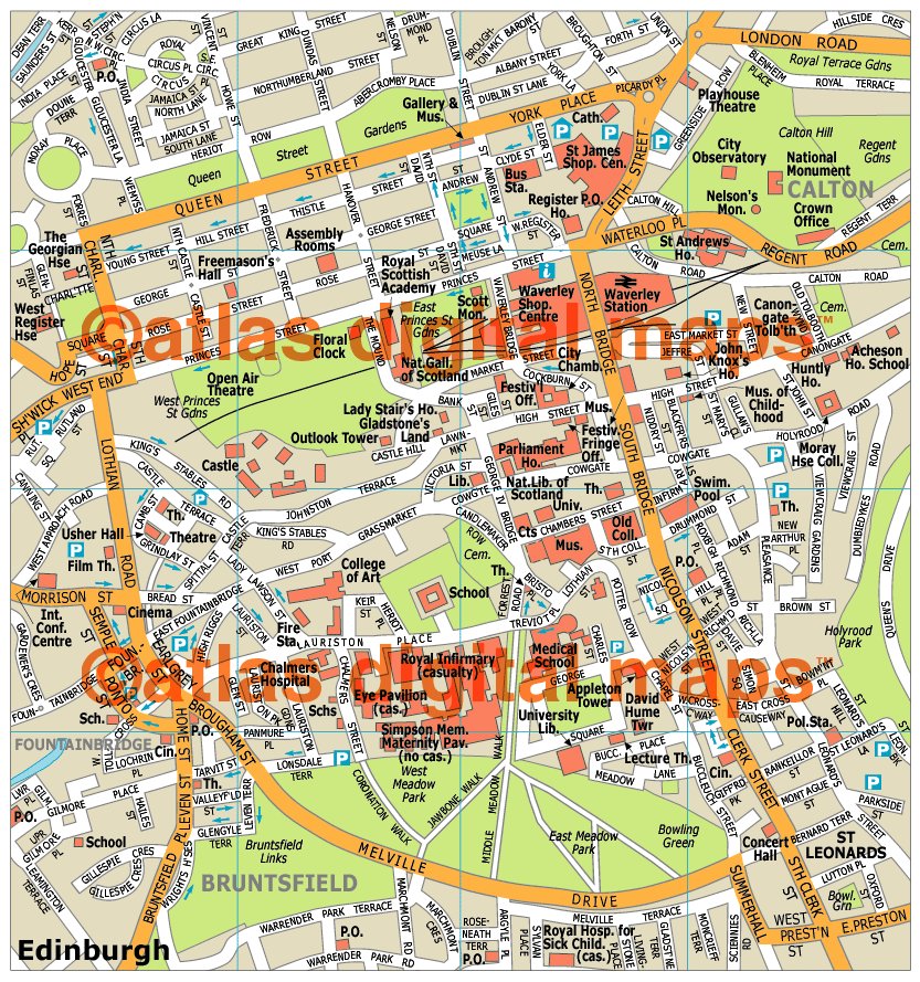 royalty free edinburgh illustrator vector format city map