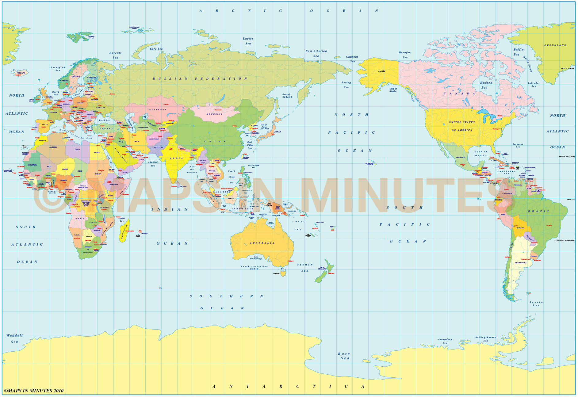 World Map With Distance Scale Digital Vector World Map,