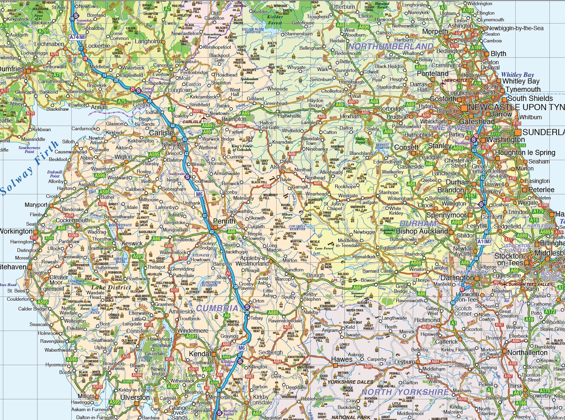 British Isles UK Road, Rail and Relief vector map in editable ...