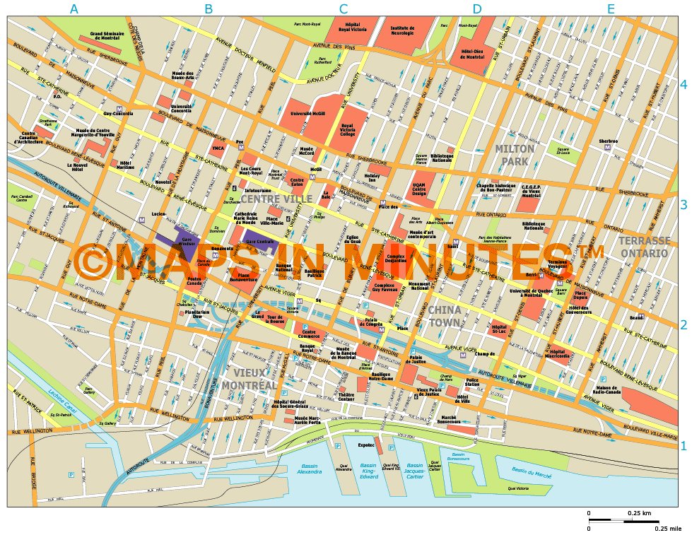 royalty free montreal illustrator vector format city map