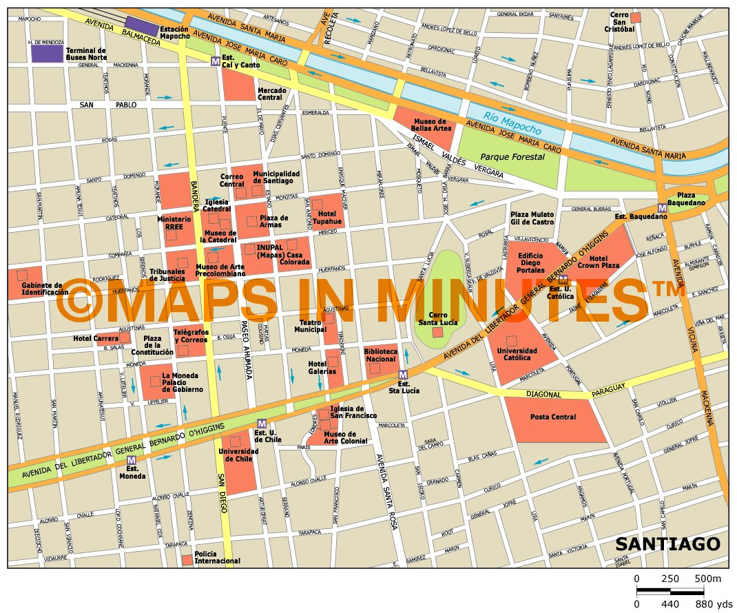 royalty free santiago illustrator vector format city map