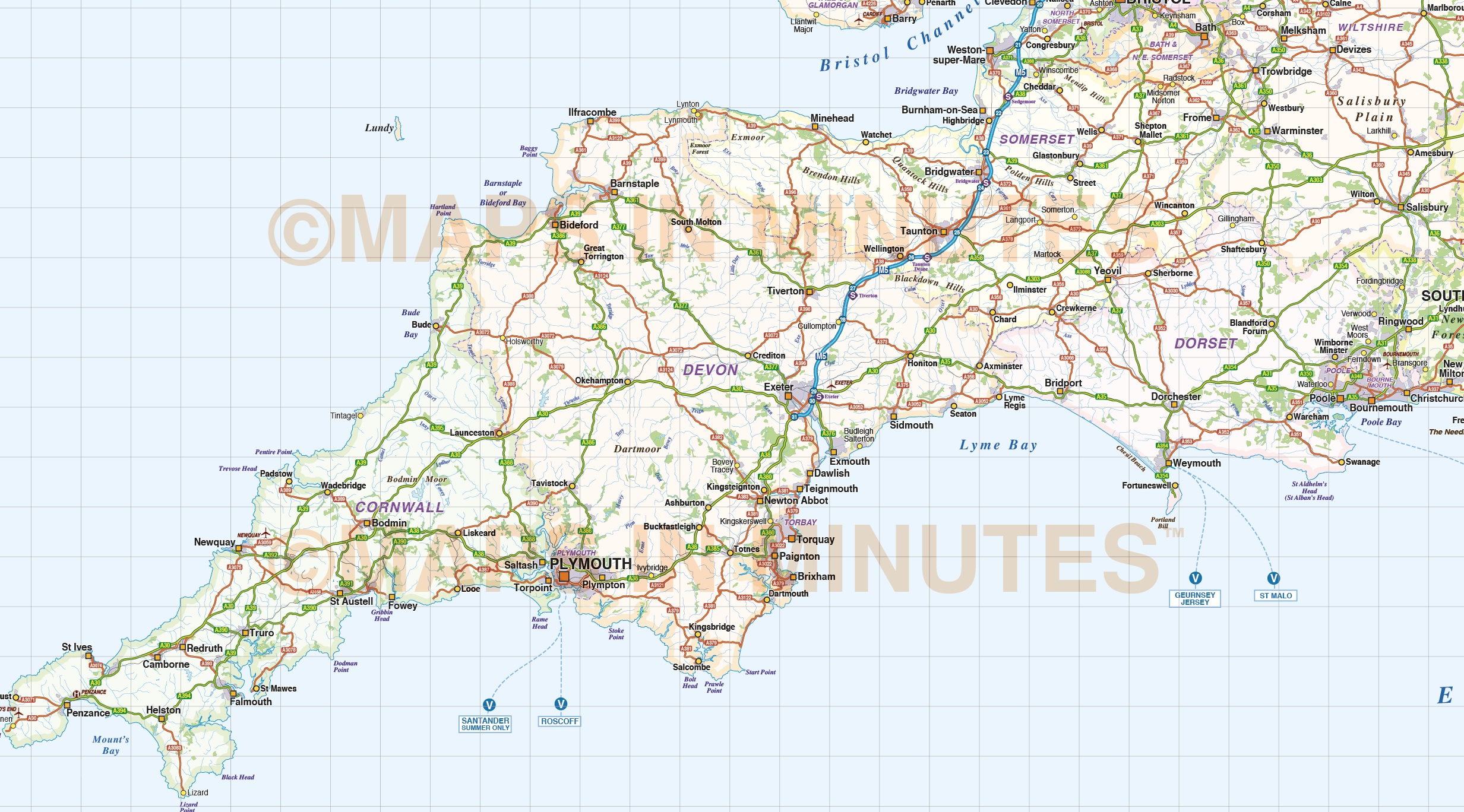 Detailed British Isles UK Road and Rail map, Illustrator AI CS vector ...