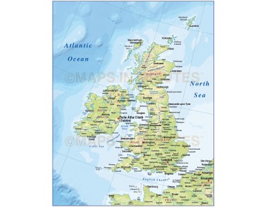 Digital vector British Isles UK map, Basic Country with regular contour ...