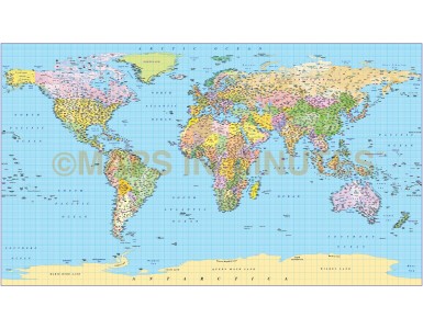 Equirectangular Projection World Map Vector - United States Map