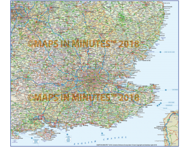 Detailed South East England Map, Illustrator AI vector, Road Rail ...