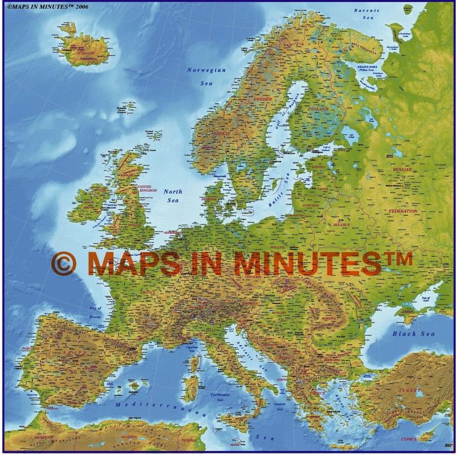europe relief map in illustrator and freehand plus tiff relief background