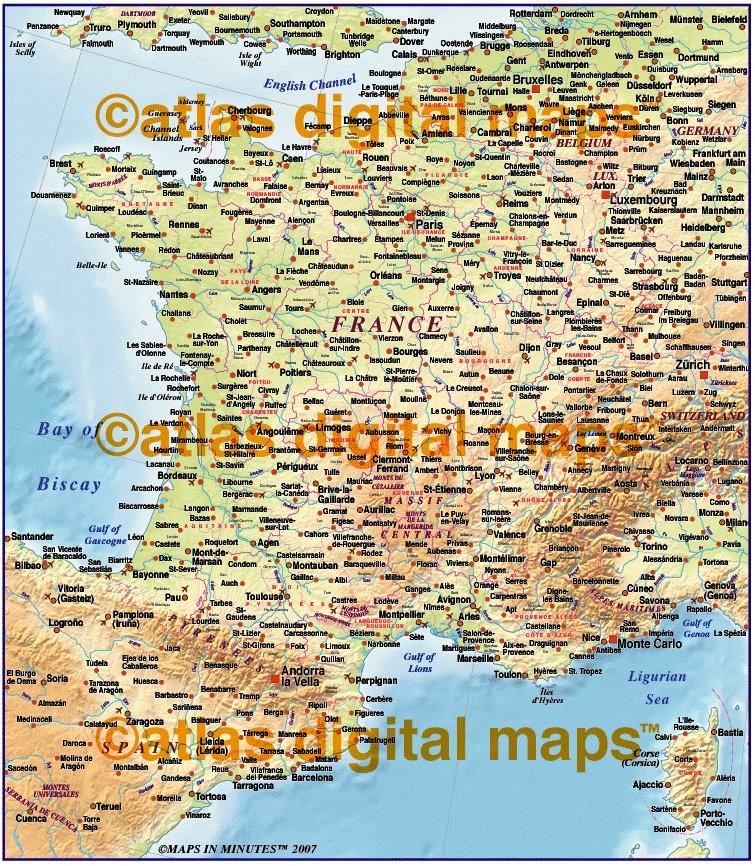 mim france 4m scale regular contour relief map