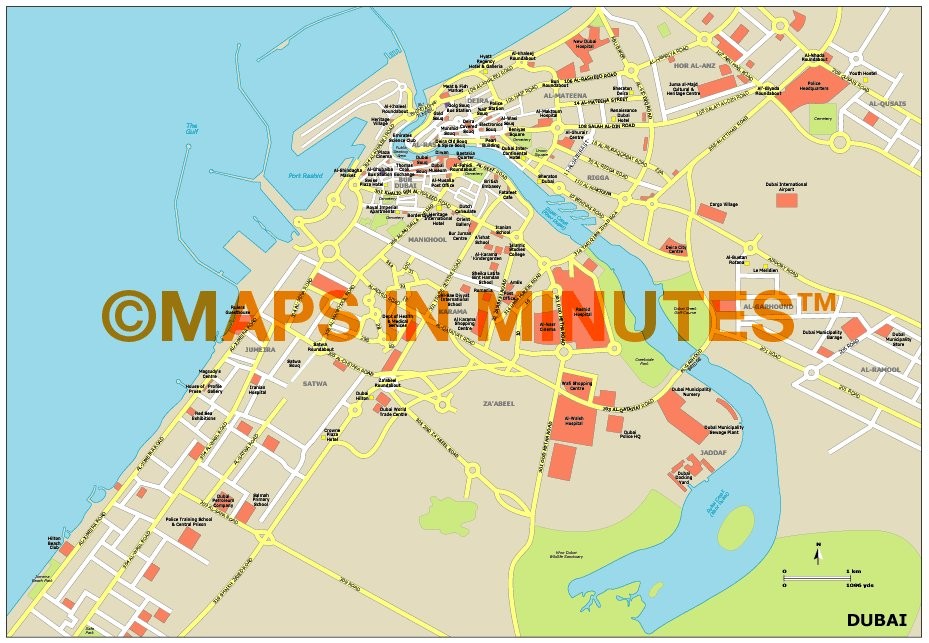 royalty free dubai illustrator vector format city map