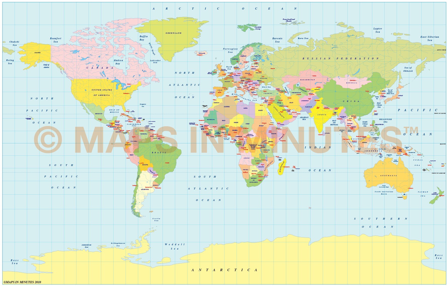 Vector World Political Map In The Braun Projection Uk Centric In Digital Illustrator Cs And Pdf