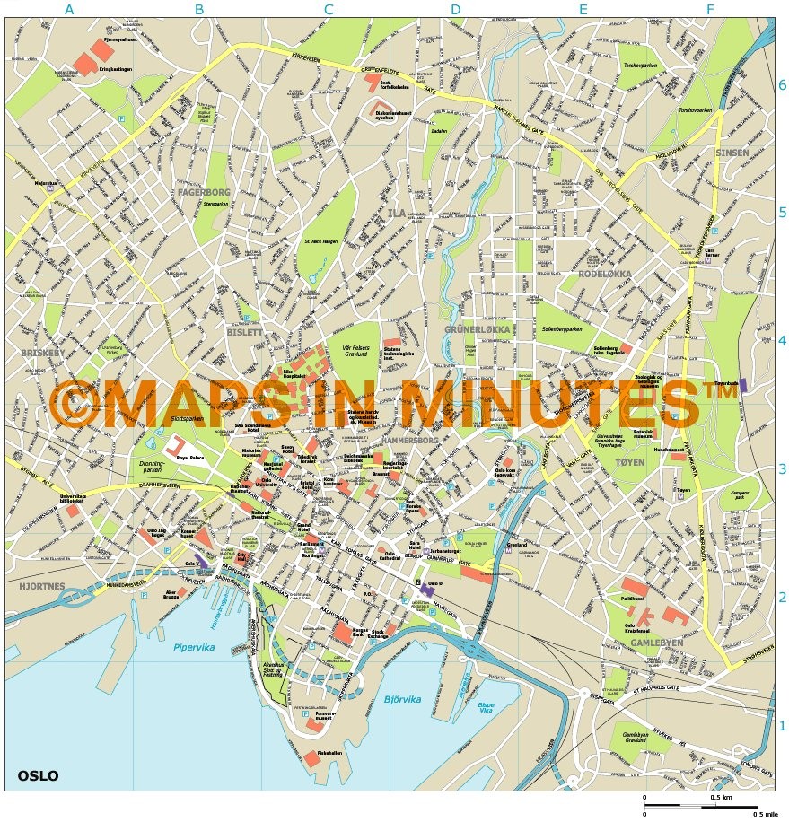 royalty free oslo illustrator vector format city map