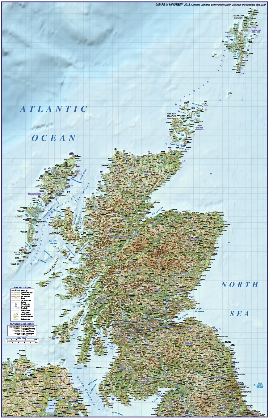 Vector Scotland map, Regions, Political, Road & Rail with High Res ...