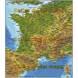 Buy MIM France 4M scale Strong Contour Relief map (Conical projection ...