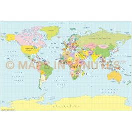 Buy Digital Political World Map, B.S.A.M. Projection, Europe centric ...