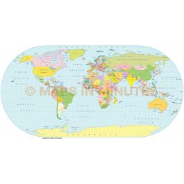 royalty free Eckert III Projection Political World map small scale UK ...