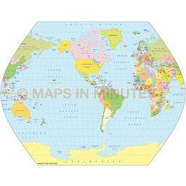 Buy TsNIIGAIK Projection @100m scale US centric world map Online