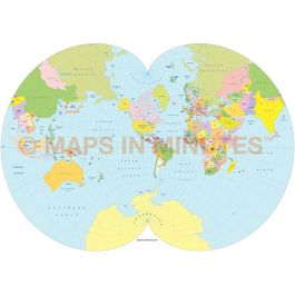 Buy Digital Political World Map, August Epicycloidal Projection, US ...