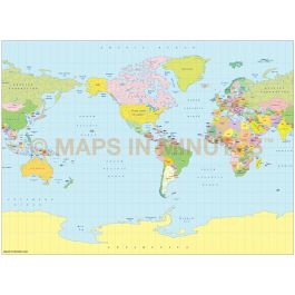 Buy Miller Projection @100m scale US centric world map Online