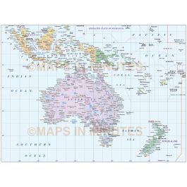 Buy Australasia Region Countries Basic map @1m scale Online