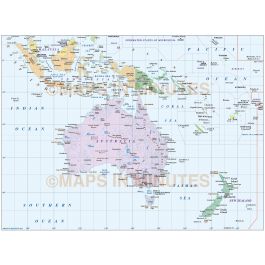 Buy Australasia Region Countries Simple map @10m scale Online