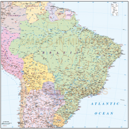 Buy Brazil Country level Road & Rail Map Online