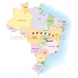 Buy Brazil map simple 1st level/Country Political fills Online