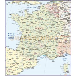 Buy France Basic map at 4,000,000 scale (Conical projection) Online