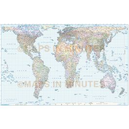 Buy Gall Orthographic Political World Map with insets, Large size Online