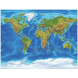 Buy Gall World Political Vector and Relief Map, 100m scale, Colour ...
