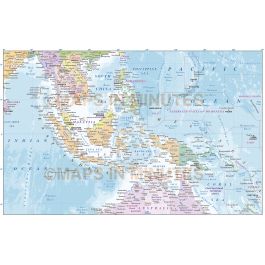 Buy Malaysia/Indonesia Political Map with Ocean floor contours @10M ...