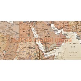Buy Stretched CANVAS Sand World Map with Bold Text - Large Size 60"w x ...
