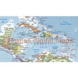 Buy Stretched CANVAS World Map Political & Relief Medium - Large Size ...