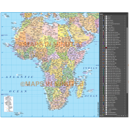 Buy Africa Countries map @10m scale Detailed Online