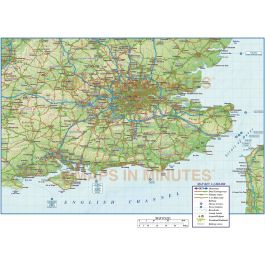 Vector South East England Map. County Political Road and Rail Map with ...