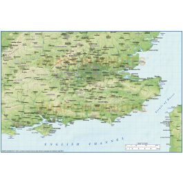 Buy South East England County map with Regular relief @1:1,000,000 ...