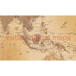 Buy Stretched CANVAS Antique style Tan World Map - Large size 60"w x 38 ...