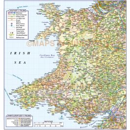 Detailed Wales Road and Rail Map in Illustrator AI vector format with ...