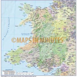 Wales Country map with shaded relief in Illustrator AI CS vector ...