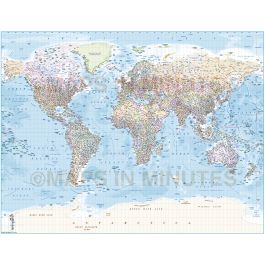 Buy Digital Political World Map with insets & Ocean floor contours ...