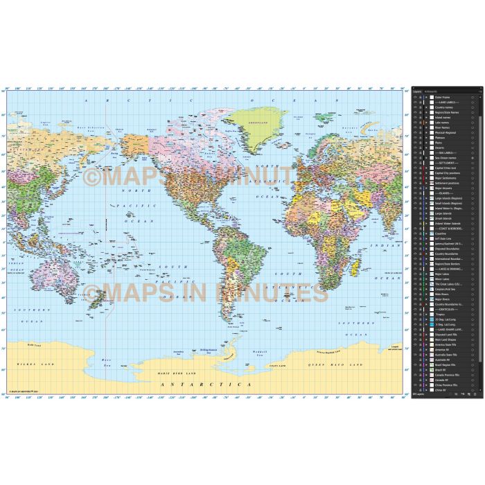 Atlas World Map With Latitude And Longitude