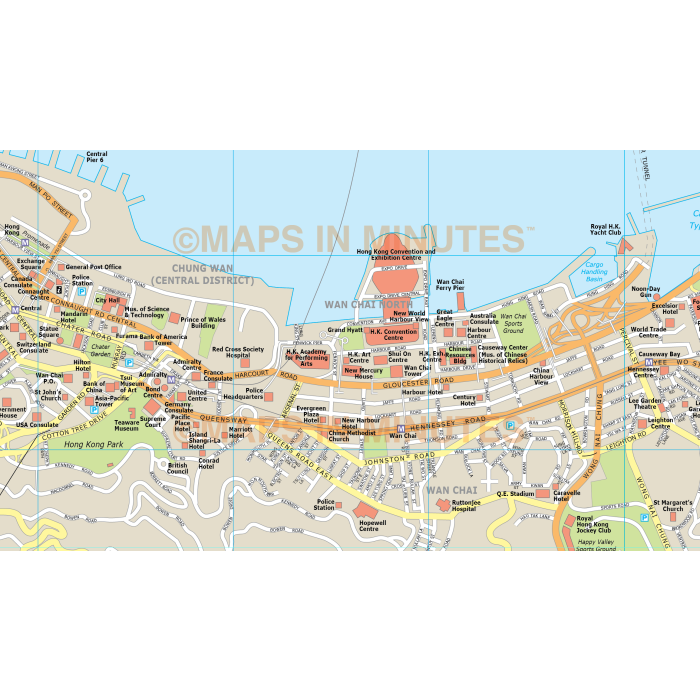 Hong Kong Street Map Buy Hong Kong City Map In Illustrator CS Or PDF