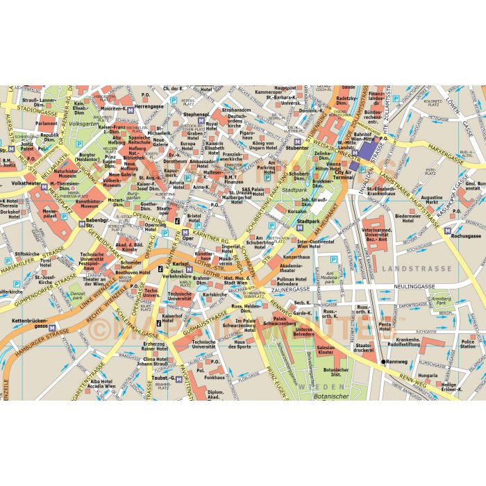 Vienna Sightseeing Map Zanoni & Zanoni | Cafés | Vienna