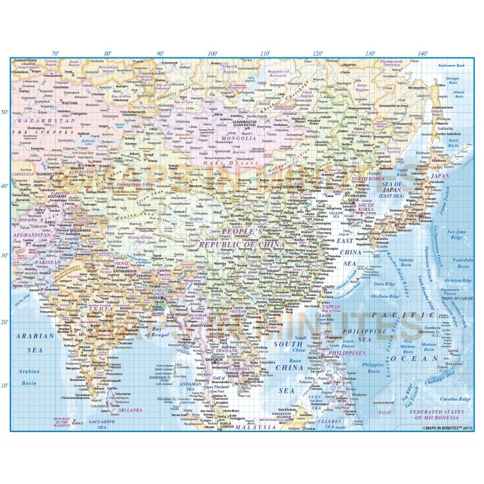 Political Map Of South And East Asia