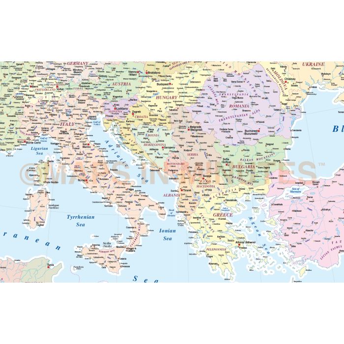 Southeastern Europe Political Map