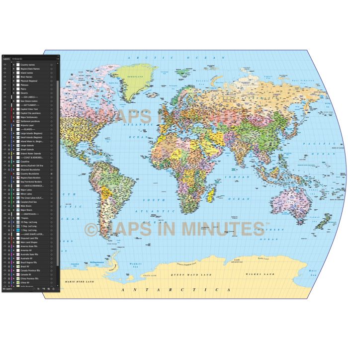 Atlas World Map With Latitude And Longitude